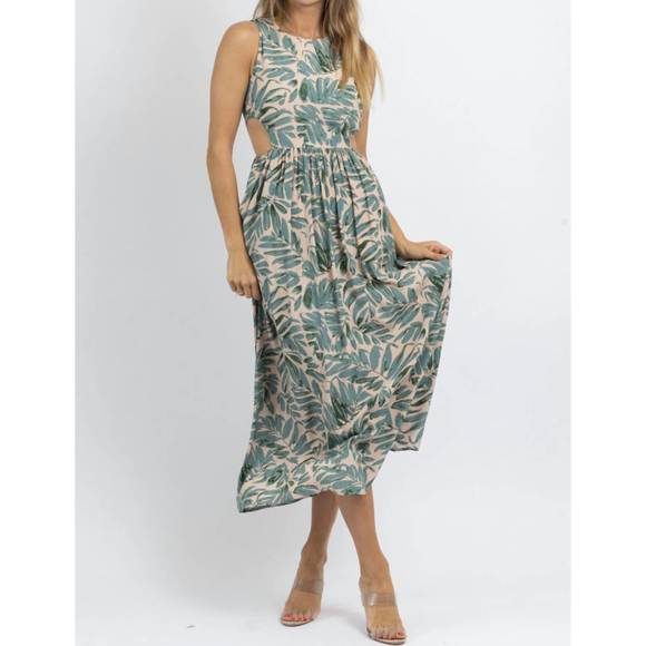 Miou Muse | Dresses | New Miou Muse Isla Tropic Cutout Dress In Teal ...